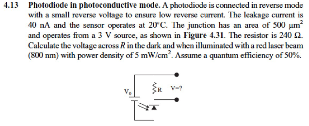 Solved 13 Photodiode in photoconductive mode. A photodiode | Chegg.com