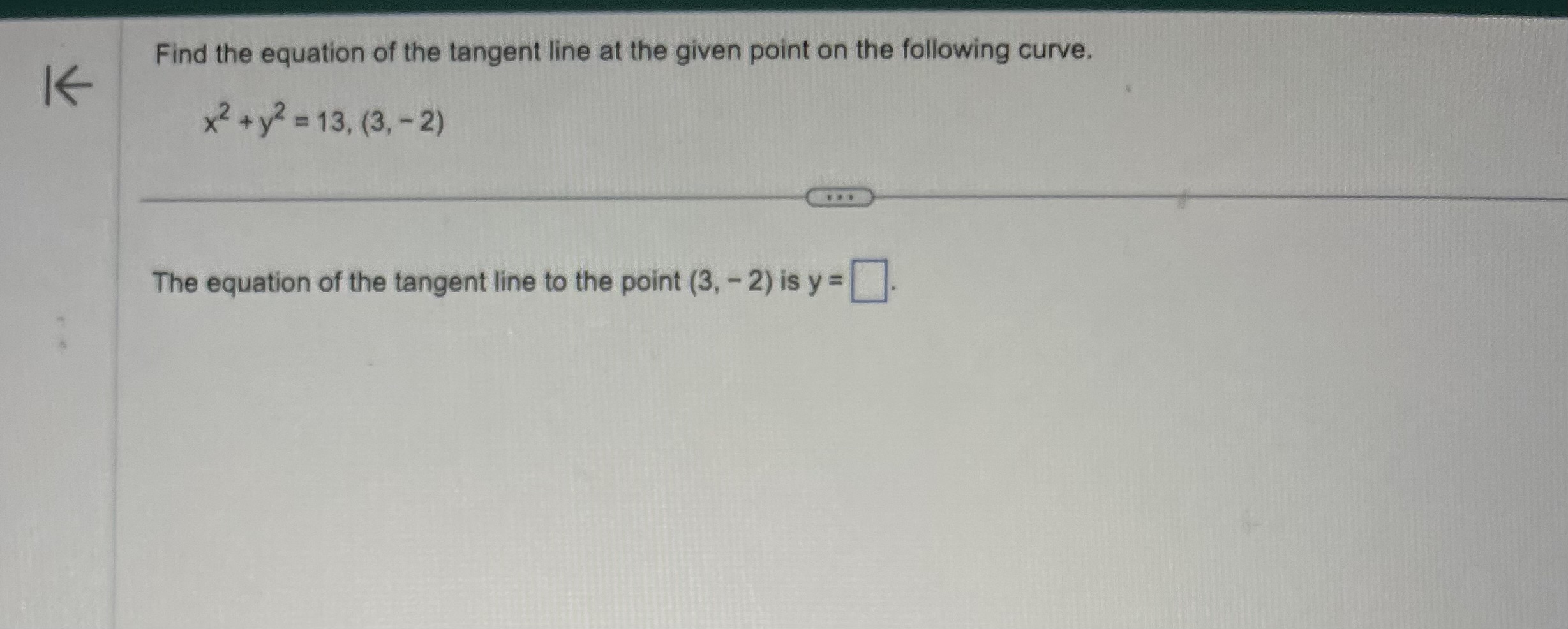 Solved Find the equation of the tangent line at the given | Chegg.com
