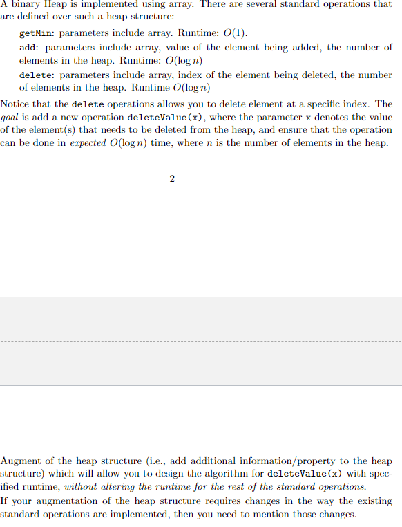 Solved A Binary Heap Is Implemented Using Array There Are 5221