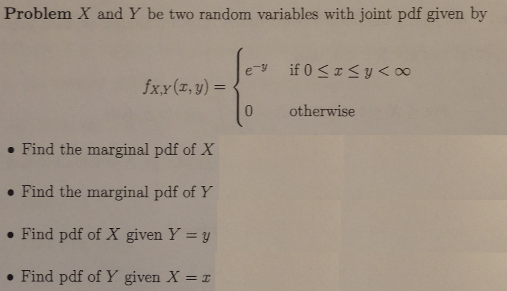 Solved Problem X and Y be two random variables with joint | Chegg.com