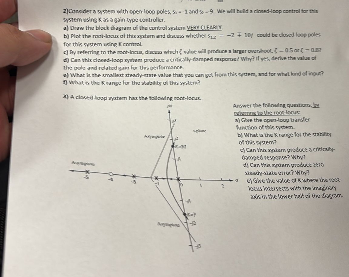 Solved 2) ﻿Consider a system with open-loop poles, \( | Chegg.com