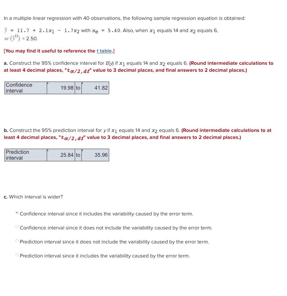 In a multiple linear regression with 40 observations, | Chegg.com