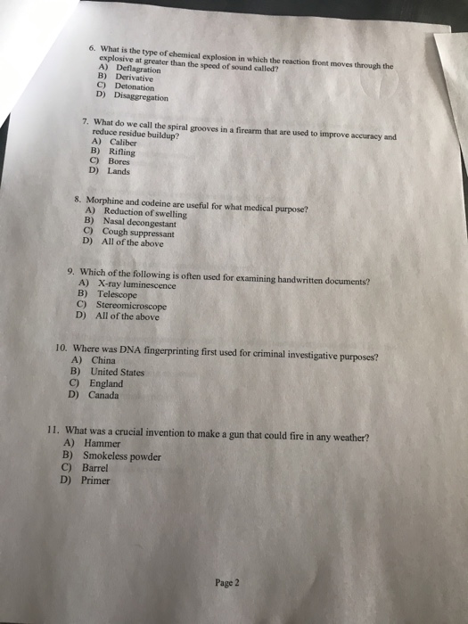 Solved 6. What is the type of chemical explosion in which | Chegg.com