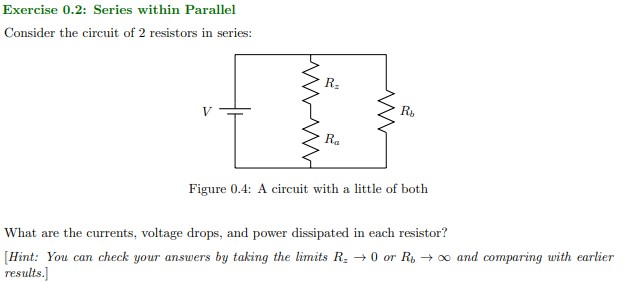 Solved Exercise 0.2: Series within Parallel Consider the | Chegg.com