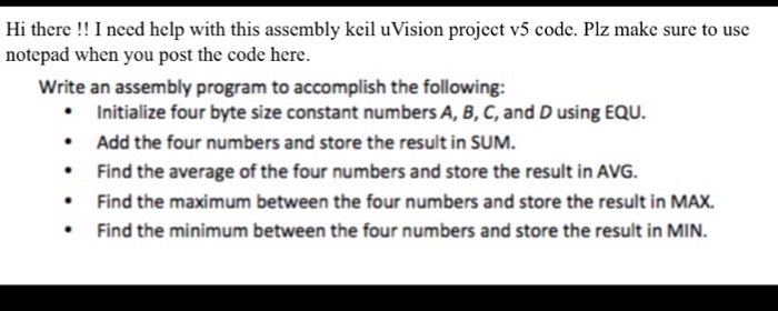 Solved Hi there! I need help with this assembly keil uVision | Chegg.com
