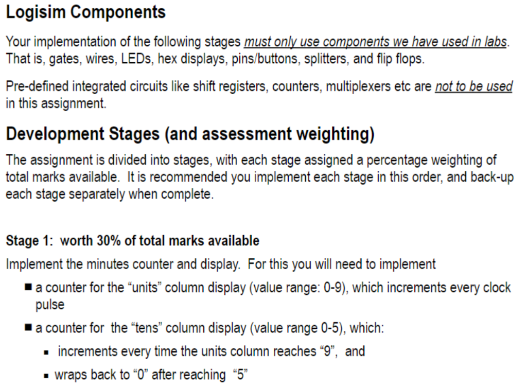 Solved Your implementation of the following stages must only | Chegg.com