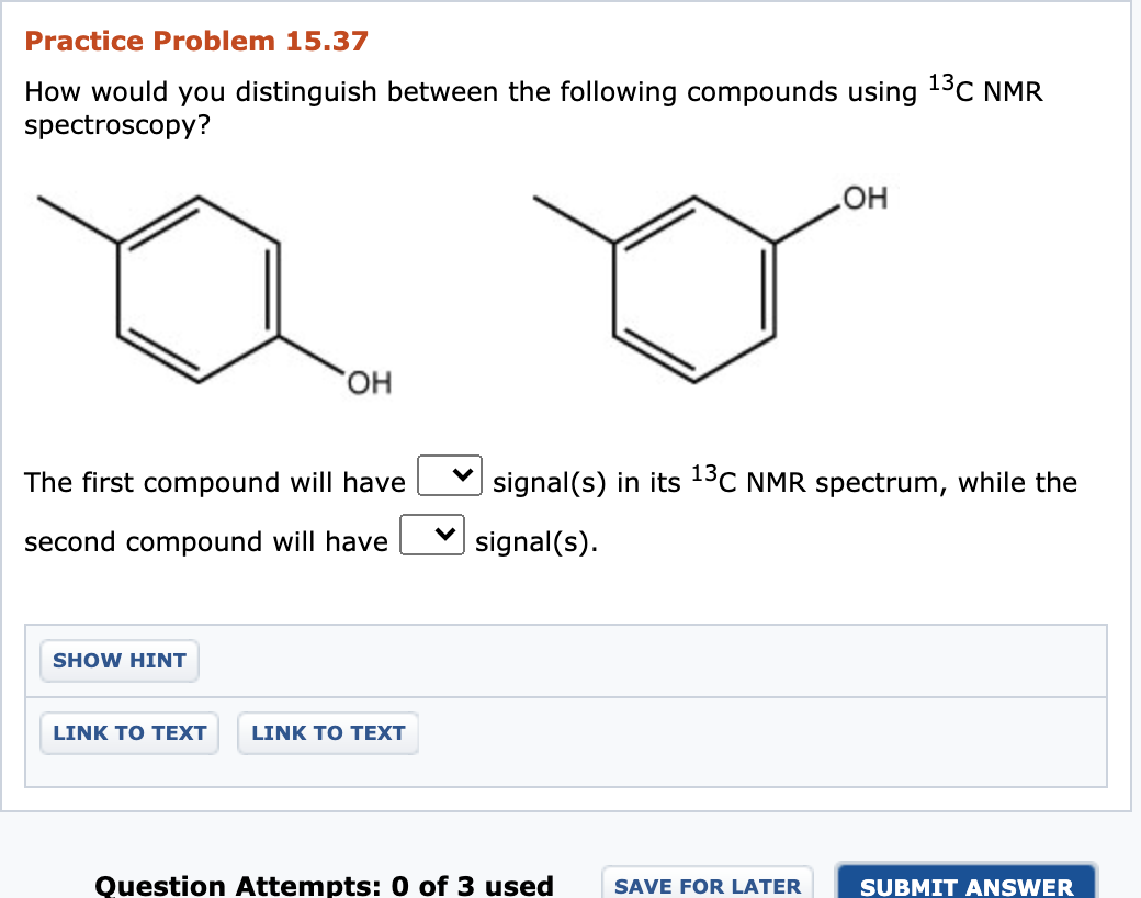 Solved Practice Problem 15.37 How would you distinguish | Chegg.com