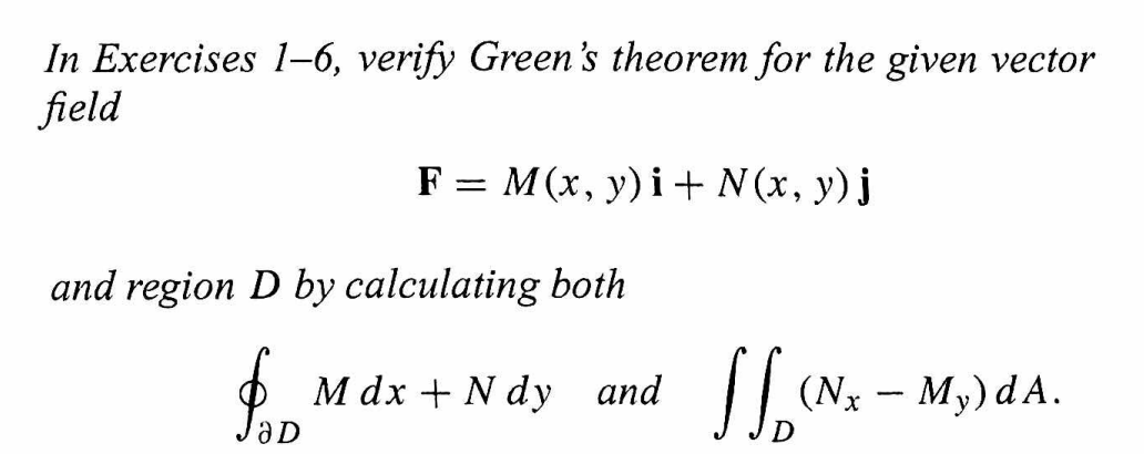 Solved In Exercises 1-6, verify Green's theorem for the | Chegg.com
