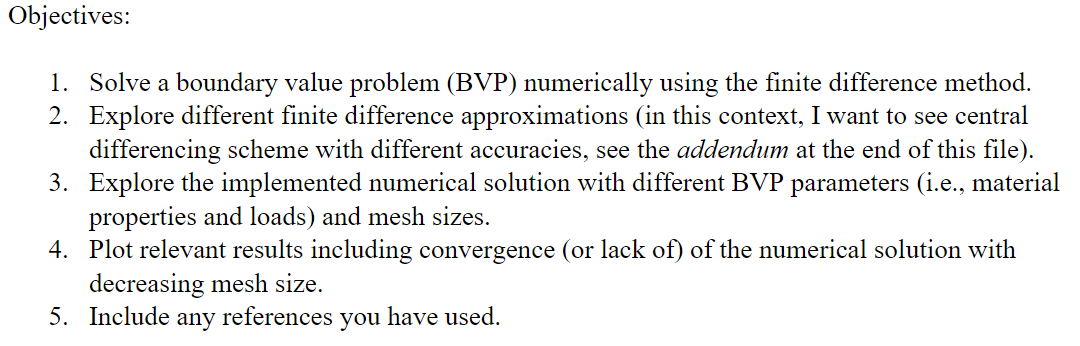 Objectives: 1. Solve a boundary value problem (BVP) | Chegg.com