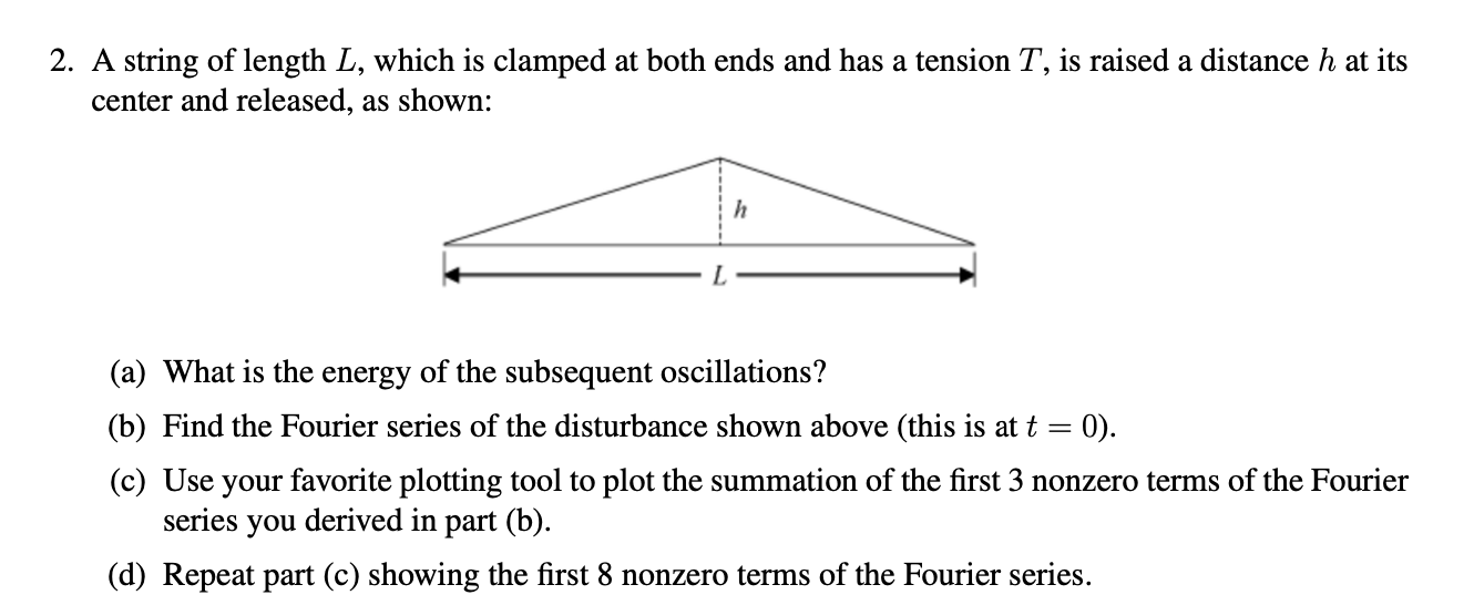 Solved 2. A string of length L, which is clamped at both | Chegg.com Solved 2. A string of length L, which is clamped at both | Chegg.com