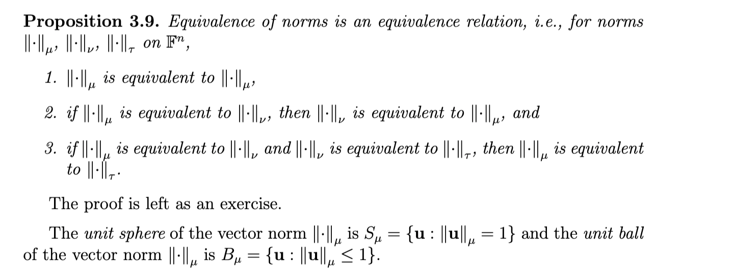Solved Proposition 3.9. Equivalence of norms is an | Chegg.com