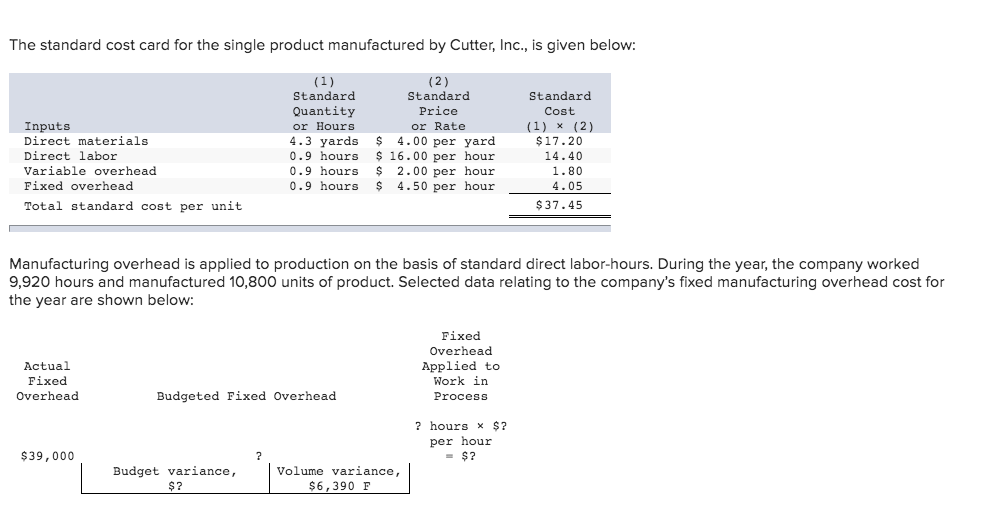Solved 1. What were the standard hours allowed for the | Chegg.com