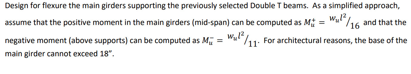 Solved Design for flexure the main girders supporting the | Chegg.com