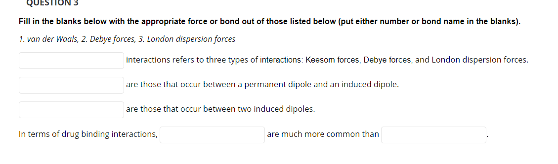 Solved Fill in the blanks below with the appropriate force | Chegg.com