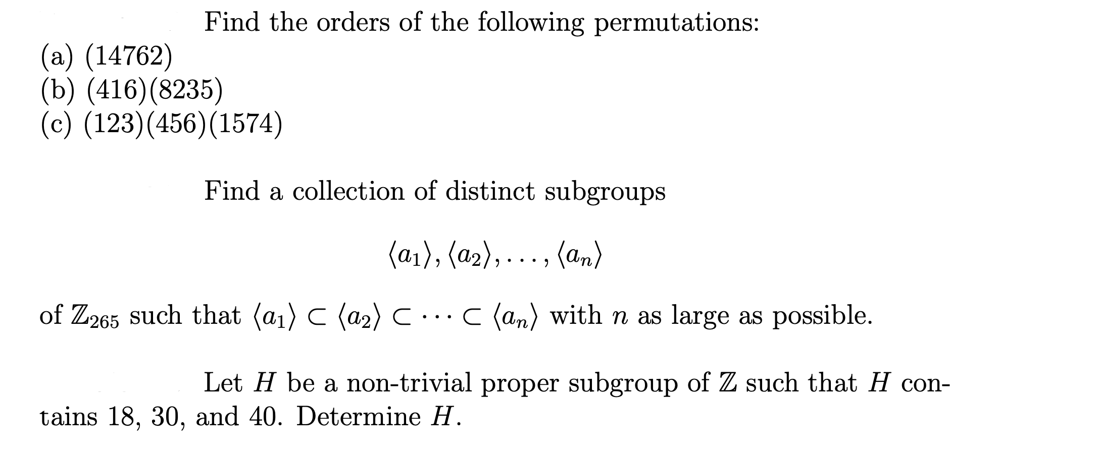 Solved Find the orders of the following permutations: (a) | Chegg.com
