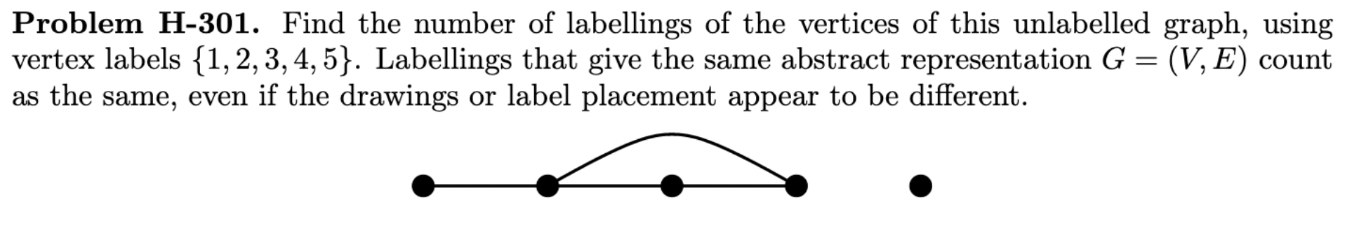 Solved Problem H-301. Find the number of labellings of the | Chegg.com