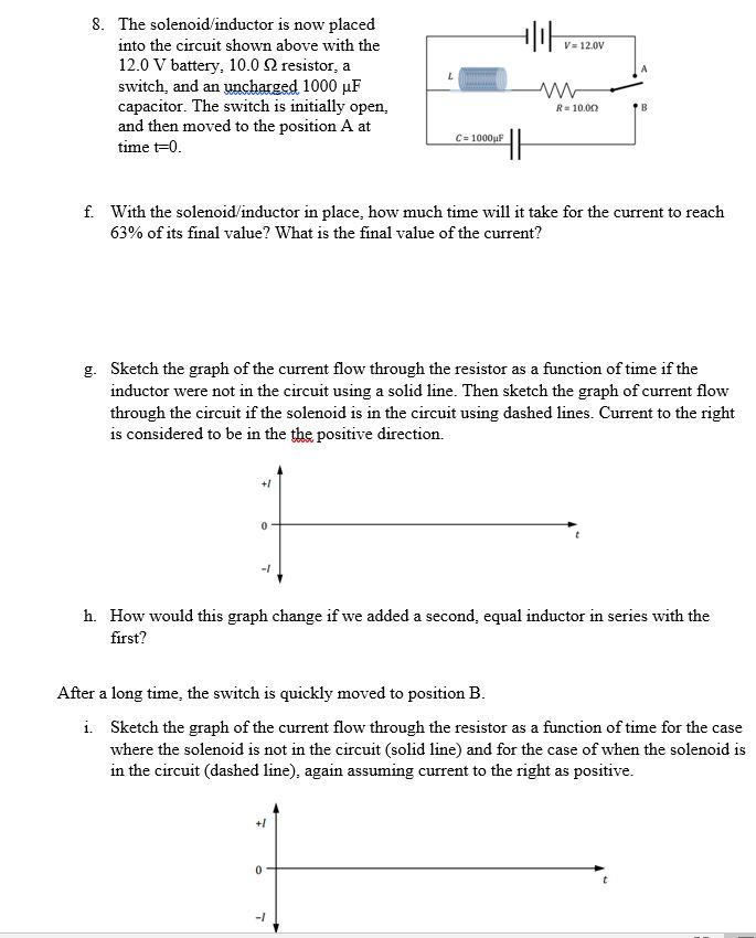Solved 8. The solenoid/inductor is now placed into the | Chegg.com