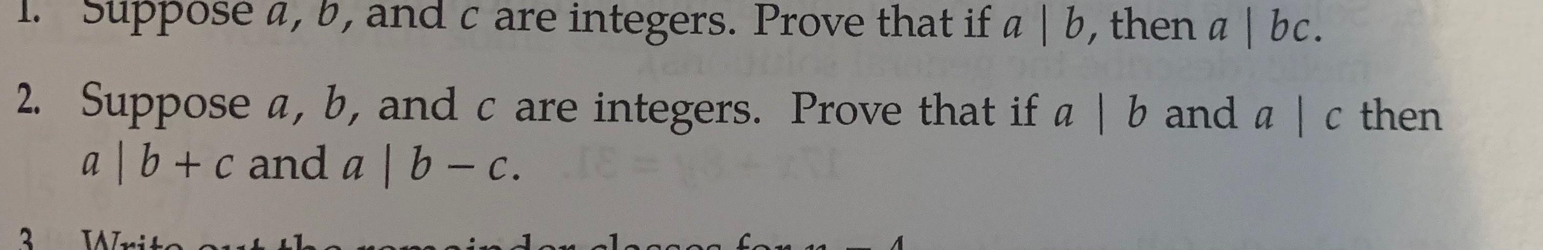 Solved 1. Suppose a, b, and c are integers. Prove that if a | Chegg.com