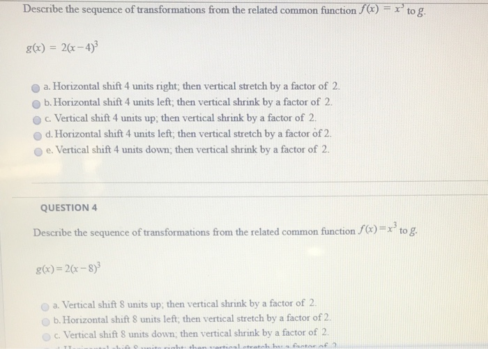 Solved Describe the sequence of transformations from the | Chegg.com