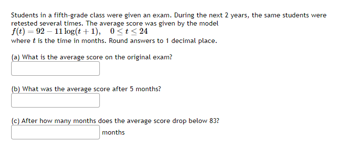 Solved Students in a fifth-grade class were given an exam. | Chegg.com
