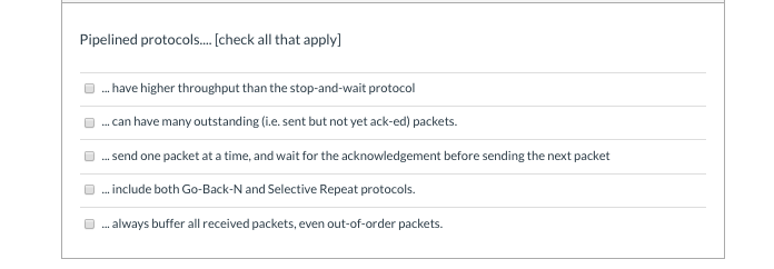 Solved Consider the Selective Repeat protocol and check all | Chegg.com