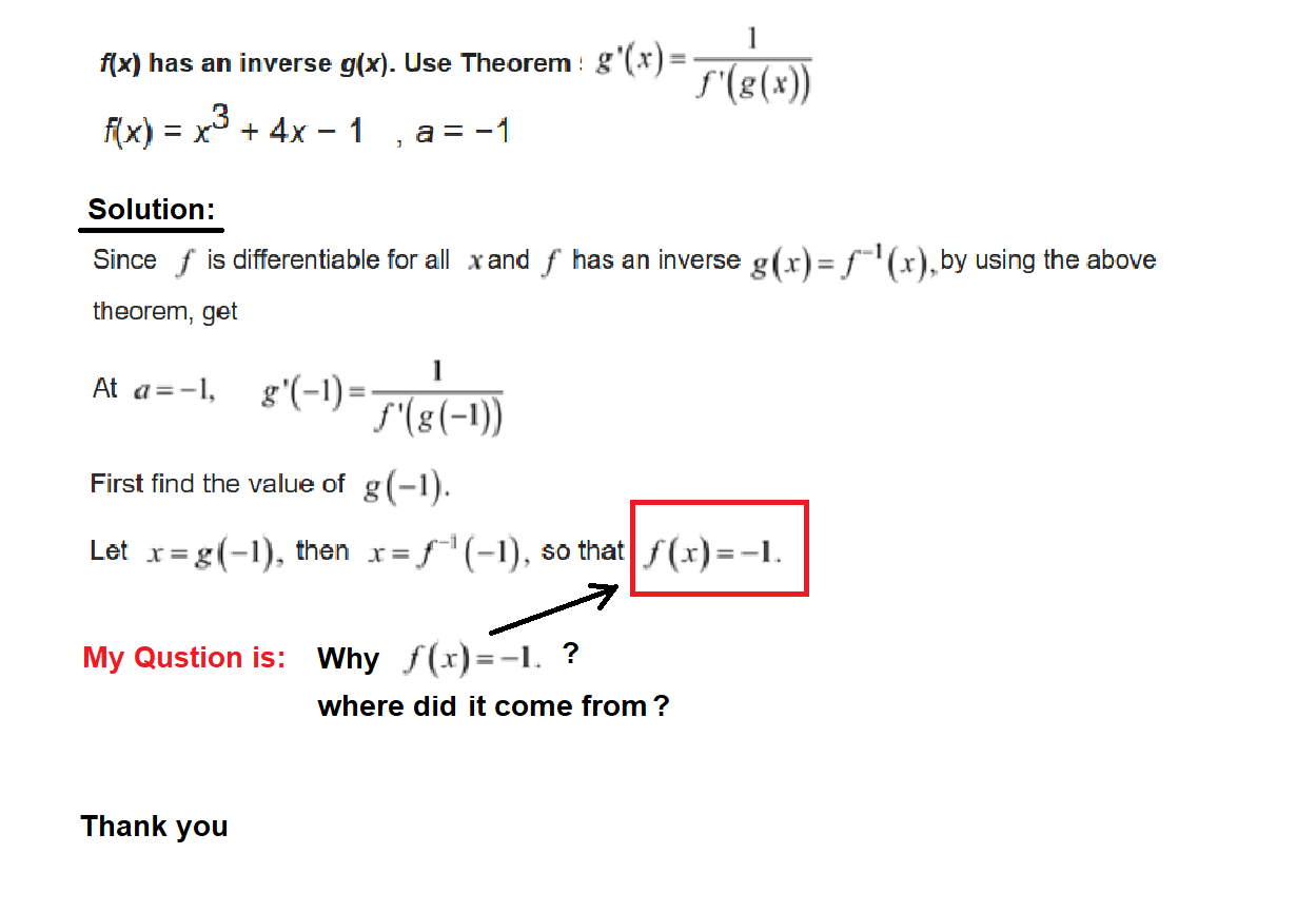 Solved f(x) has an inverse g(x). Use Theorem: g g'(x)= | Chegg.com
