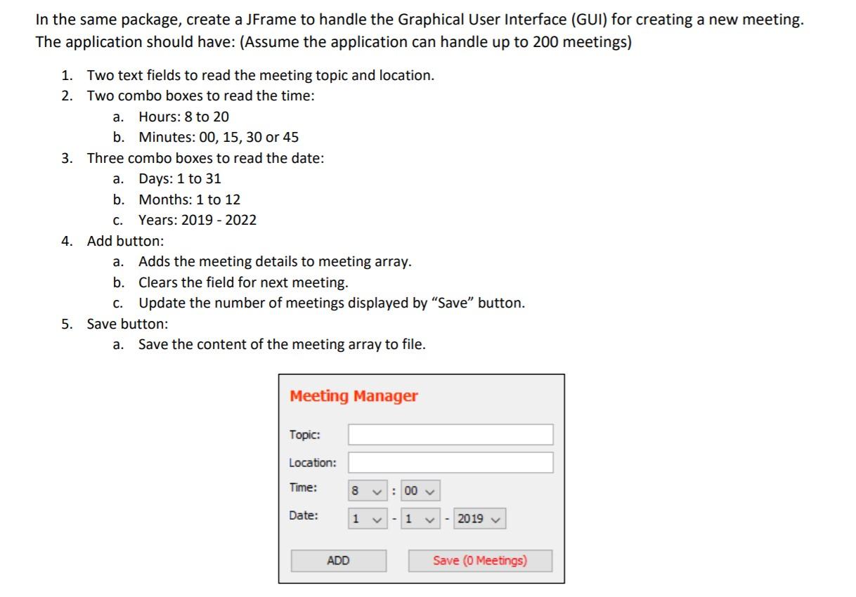 1. Create a class Date, and it should has day (type | Chegg.com