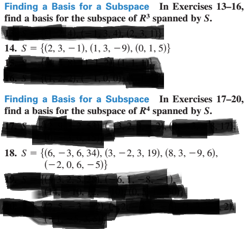 Solved Finding a Basis for a Subspace In Exercises 13-16, | Chegg.com