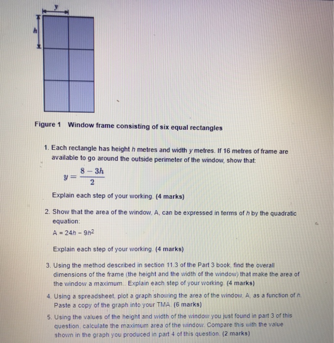 Solved Figure 1 Window frame consisting of six equal | Chegg.com