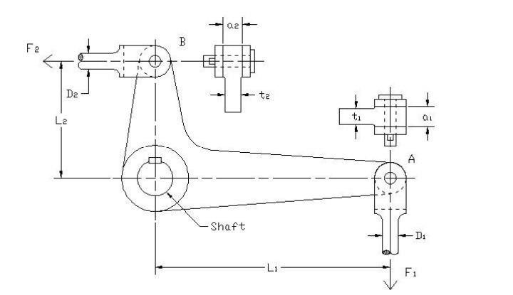 Solved Design a bell crank, similar to the one shown, to | Chegg.com