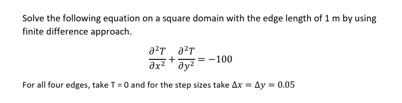 Solved Solve the following equation on a square domain with | Chegg.com