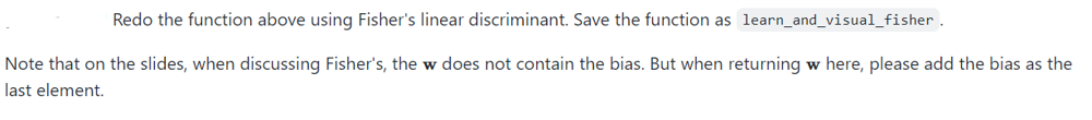 Solved Redo the function above using Fisher's linear | Chegg.com