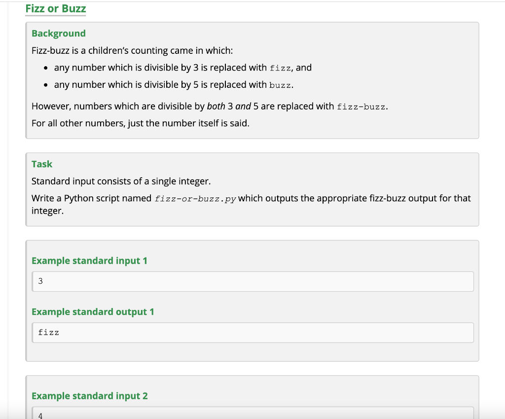 Solved Fizz or Buzz Background Fizz-buzz is a children's | Chegg.com