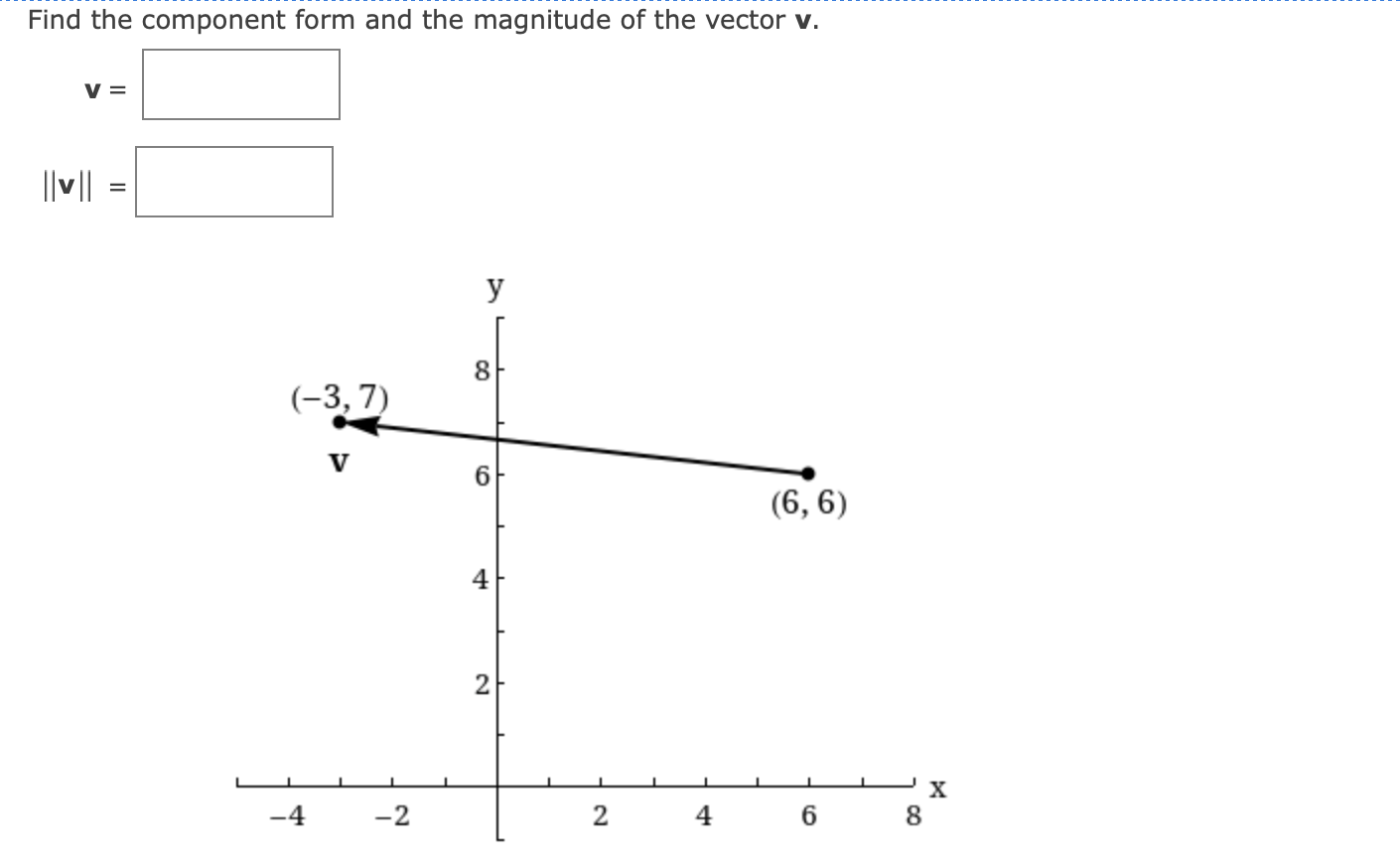 Solved Find the component form and the magnitude of | Chegg.com