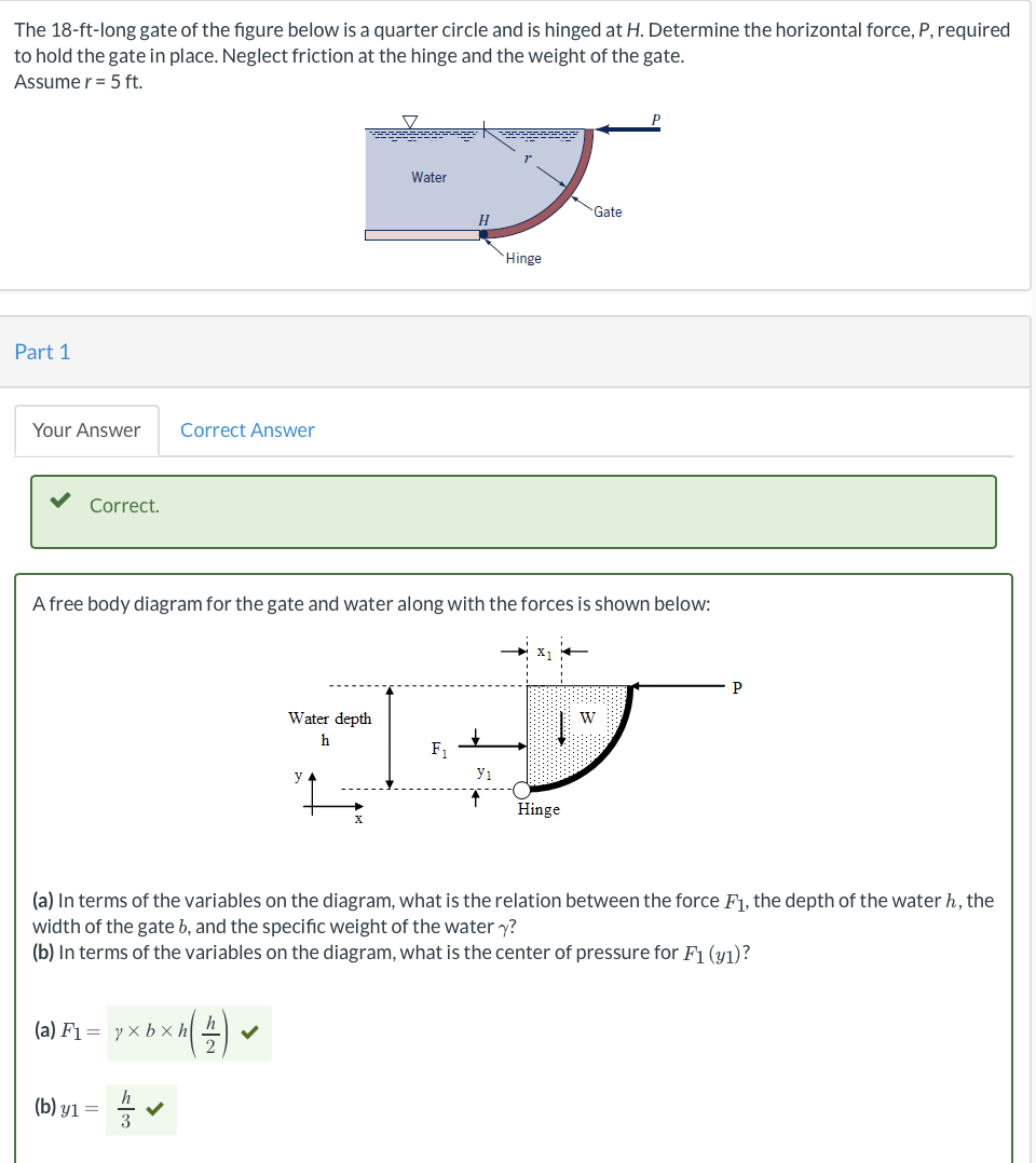 Solved The 18-ft-long gate of the figure below is a quarter | Chegg.com