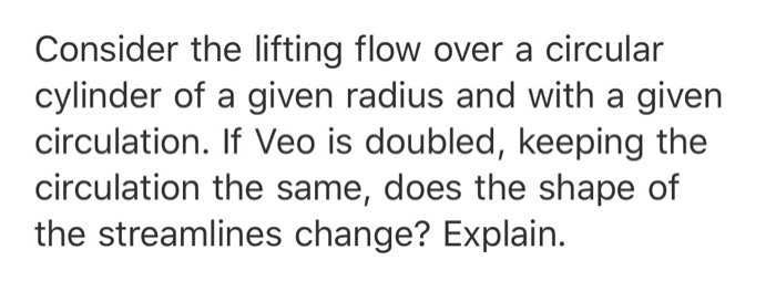 Solved Consider the lifting flow over a circular cylinder of | Chegg.com