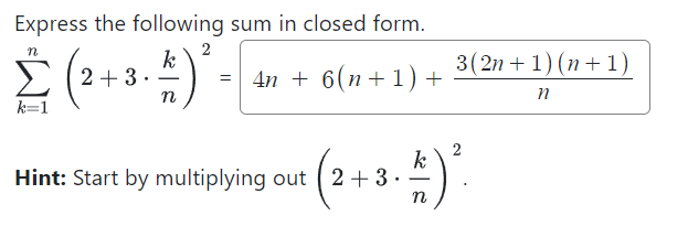 Solved Express the following sum in closed form. | Chegg.com
