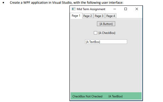 D X Create a WPF application in Visual Studio, with | Chegg.com