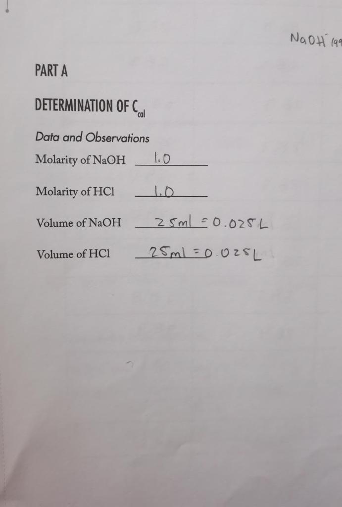 Questions: PLOT #2: Determining DeltaH°2 PLOT | Chegg.com