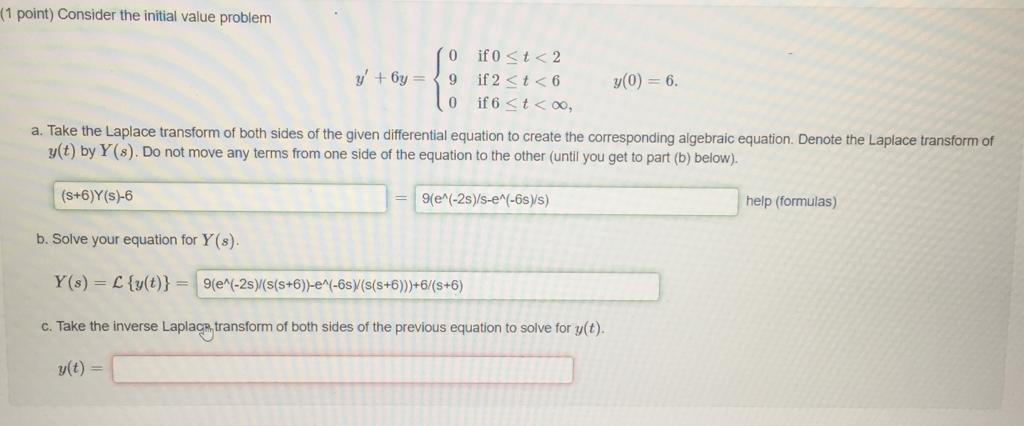Solved Consider the initial value problem y′+6y=⎧⎩⎨⎪⎪090 if | Chegg.com