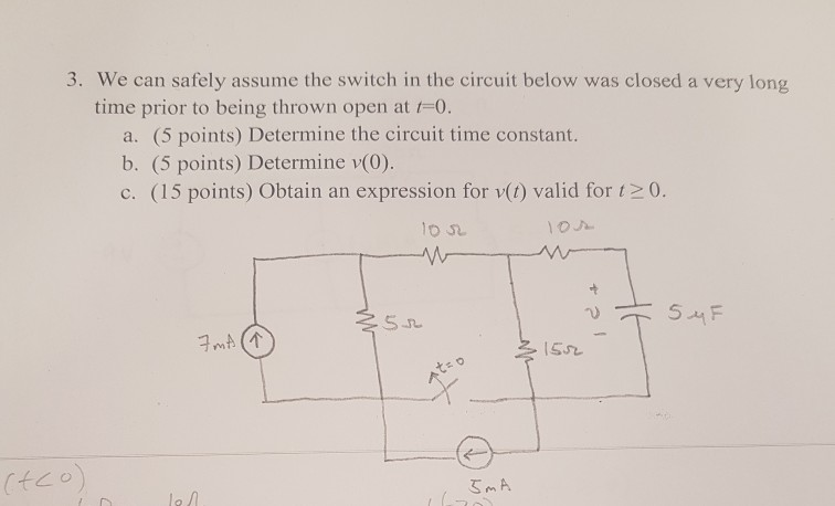 Solved 3. We can safely assume the switch in the circuit | Chegg.com
