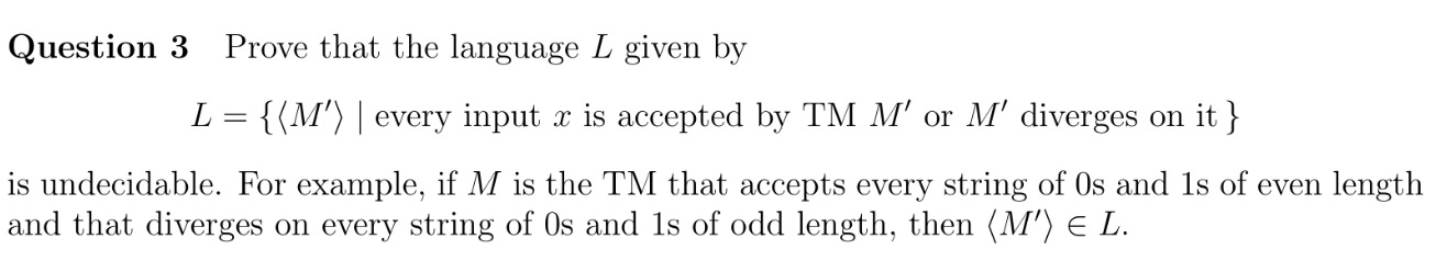 Solved Question 3 Prove that the language L given by | Chegg.com