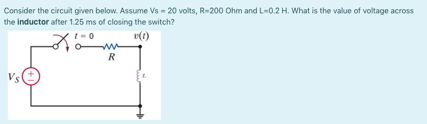 Solved Consider the circuit given below. Assume Vs = 20 | Chegg.com