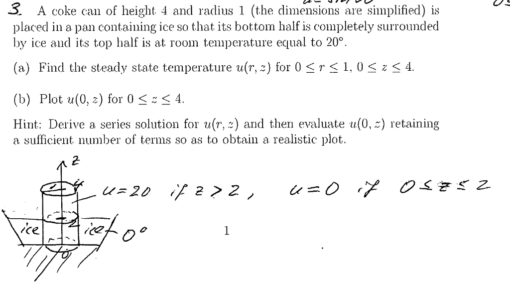 A coke can of height 4 and radius 1 is placed in a | Chegg.com