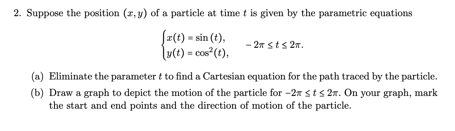 Solved Suppose the position (x,y) of a particle at time t is | Chegg.com
