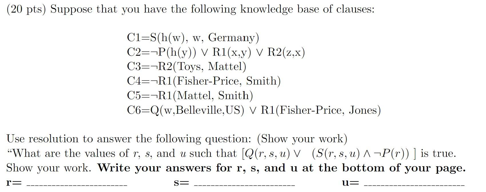 C1=S(h(w),w, Germany | Chegg.com