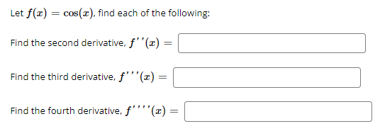 Solved Let F X Cos X Find Each Of The Following Find The