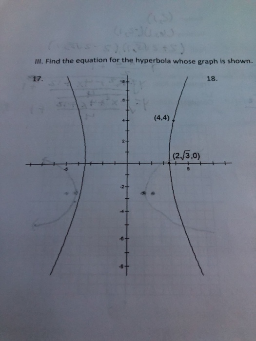 Solved Ill. Find the equation for the hyperbola whose graph | Chegg.com