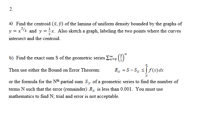 Solved a) Find the centroid (1,7) of the lamina of uniform | Chegg.com