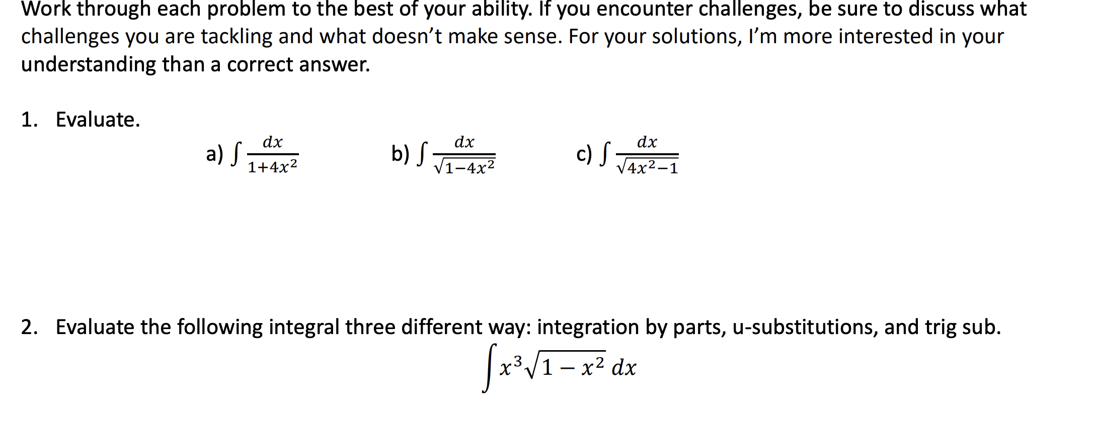 Solved Work through each problem to the best of your | Chegg.com